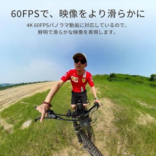 KanDao Qoocam 3 アクションカメラ 5.7K 62MP 360度スポーツカメラ デュアル 1/1.55”センサー 60fps ビデオカメラ 手ブレ補正 360度水平