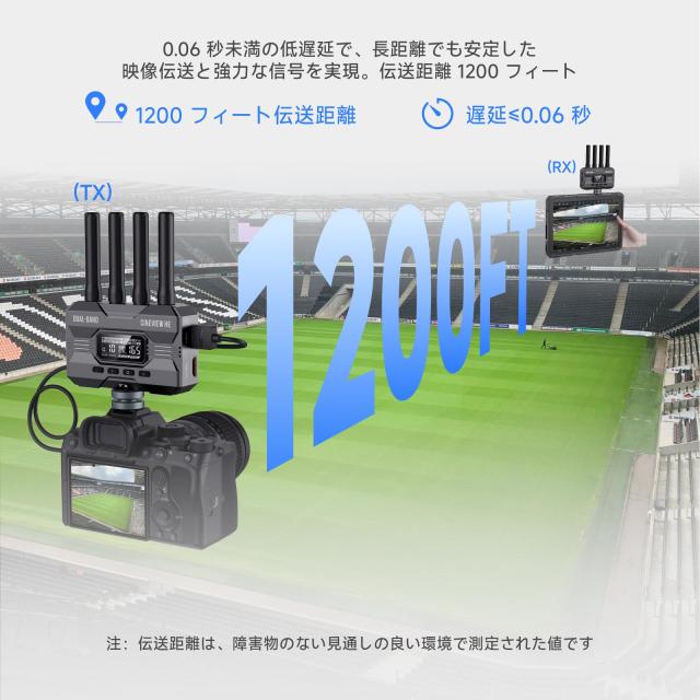 【Accsoon公式ストア】Accsoon CineView HE HDMI 無線映像伝送システム システム DFS対応 2.4GHz＆5GHz 0.05秒低遅延350m 長距離伝送、US