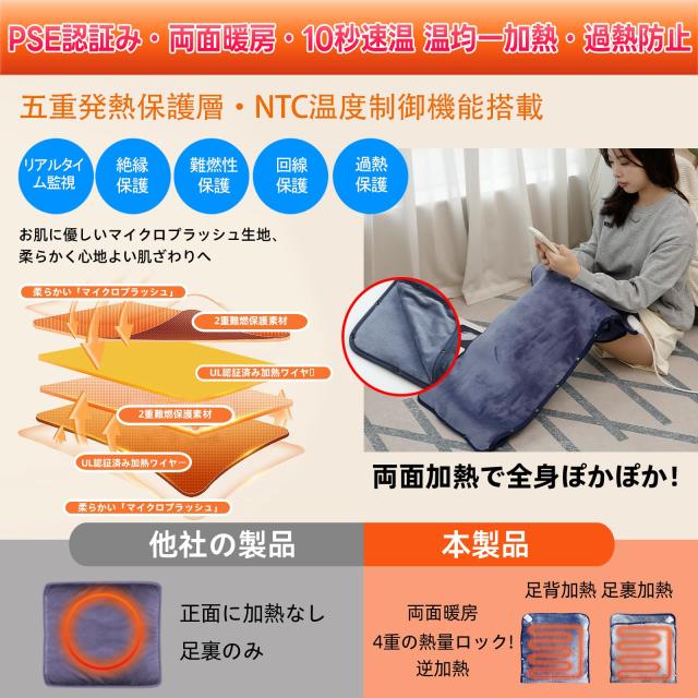 【2025新登場・両面暖房 】電気足温器 BILIWAL 8段階温度調節 6段階タイマー設定 フットウォーマー 電気 足温器 丸洗い可 3S速暖 丸洗い 2025新登場・両面暖房 】電気足温器 BILIWAL 8段階温度調節 6段階