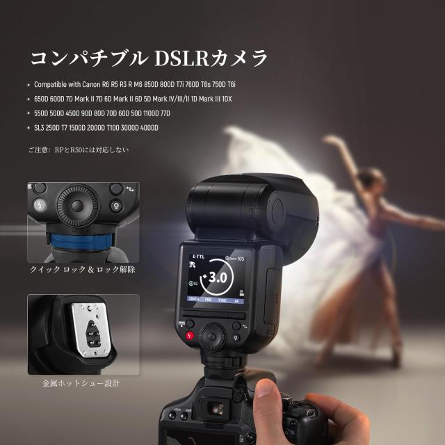 NEEWER Z2PRO-C 2.4G TTL ラウンドヘッドフラッシュストロボ スピードライト ワイヤレス コンパチブル Godox 76Ws アップグレードUI TTL/