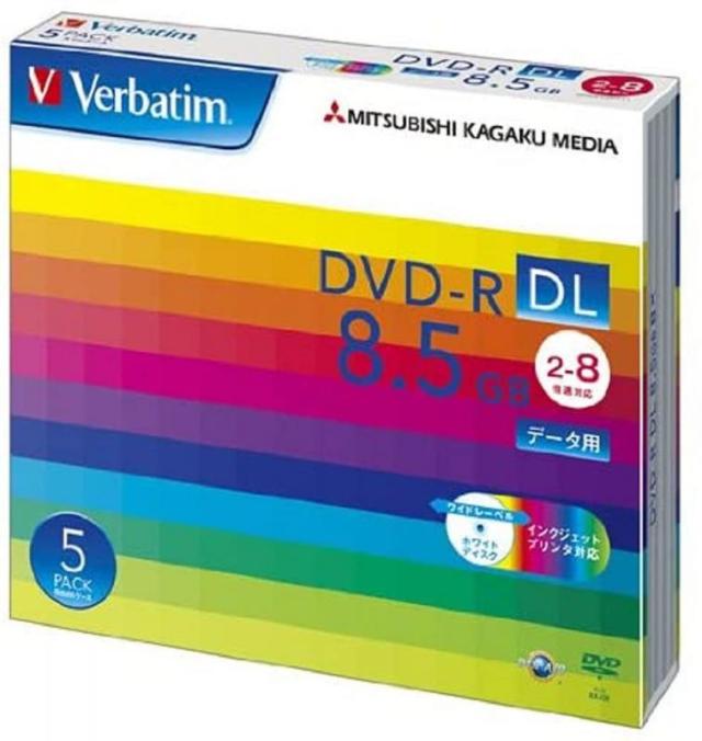 Verbatim バーベイタム 1回記録用 DVD-R DL 8.5GB 5枚 ホワイトプリンタブル 片面2層 2-8倍速 ...