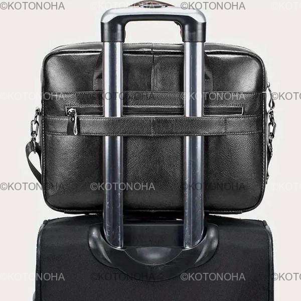 BULLCAPTAIN メンズ レザー ブリーフケース 15.5 インチのノートブック