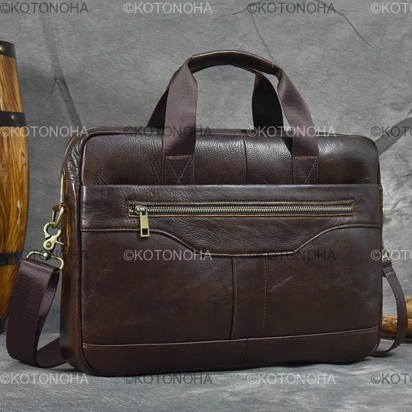 Newsbirds-男性用本革ブリーフケース、コンピューターバッグ、男性