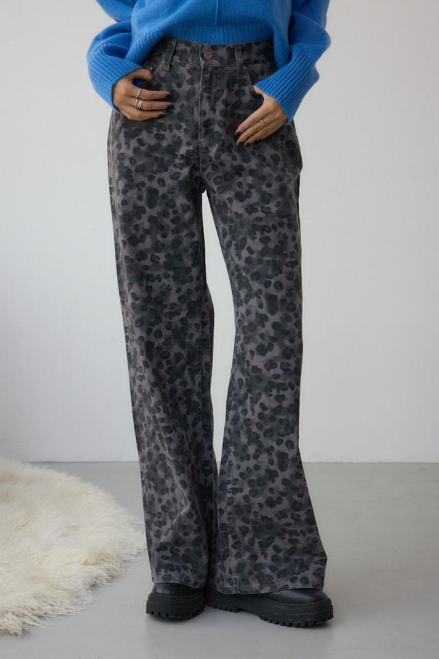 AZUL DENIM 起毛ツイルレオパードデニム WOMENSレディース