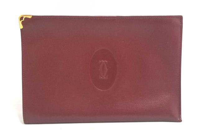 カルティエ マスト ポーチ 化粧ポーチ コスメポーチ ミニバッグ クラッチバッグ ボルドー 小物入れ メンズ レディース CARTIER Cartier
