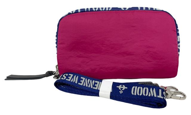 未使用 ヴィヴィアンウエストウッド ショルダーウォレット ポーチ 長財布 ロゴ レディース ナイロン Vivienne Westwood ピンク系 ショル