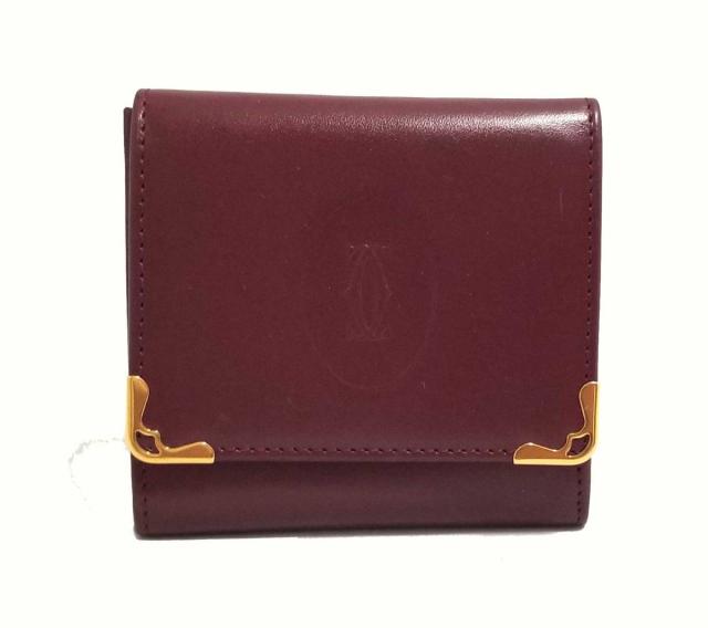 未使用 カルティエ ケース マスト 小銭入れ ボルドー ２C Ｃ２ レザー メンズ レディース Ｃａｒｔｉｅｒ 本革 【中古】