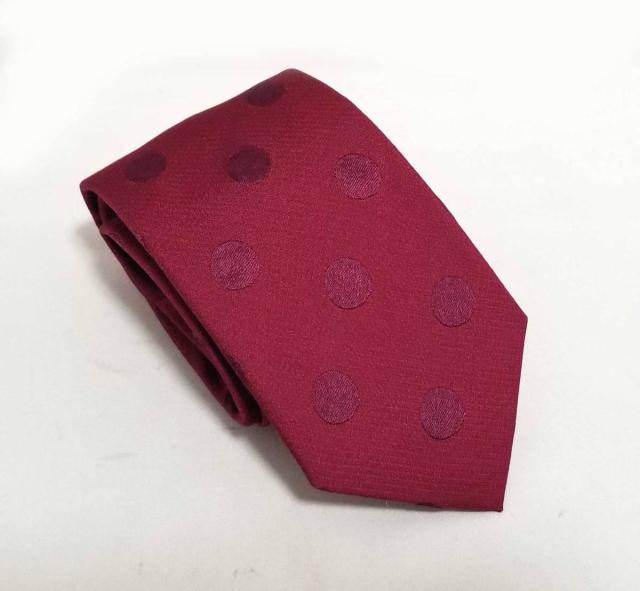 未使用 ポールスミス ネクタイ ドット柄 水玉 ボルドー シルク製 花柄 280036 メンズ 紳士用 Ｐａｕｌ Ｓｍｉｔｈ 【中古】