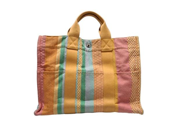 HERMES エルメス トートバッグ ニューヨーク マディソン店 限定 フールトゥ MM トート レディース マルチカラー カラフル オレンジ 【中