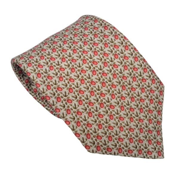 未使用 ブルガリ ネクタイ セブンフォールド メンズ 亀 かめ シルク 100％ 宝石柄 BVLGARI  【中古】