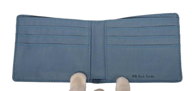 未使用 ポールスミス 財布 二つ折り コンパクト 札入れ 水色 ライトブルー メンズ PS Paul Smith  ナイロンロゴ 【中古】 未使用 ポールスミス 財布 二つ折り コンパクト 札入れ 水色 ライト