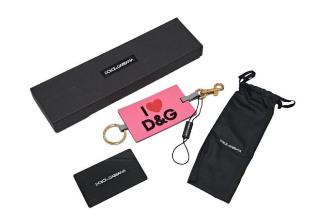 未使用 ドルチェ＆ガッバーナ キーホルダー キーリング ラバー ピンク