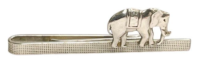 エルメス タイバー タイクリップ シルバー 象 エレファント SV925 タイピン HERMES メンズ 紳士用 ネクタイクリップ シルバー925  【中古