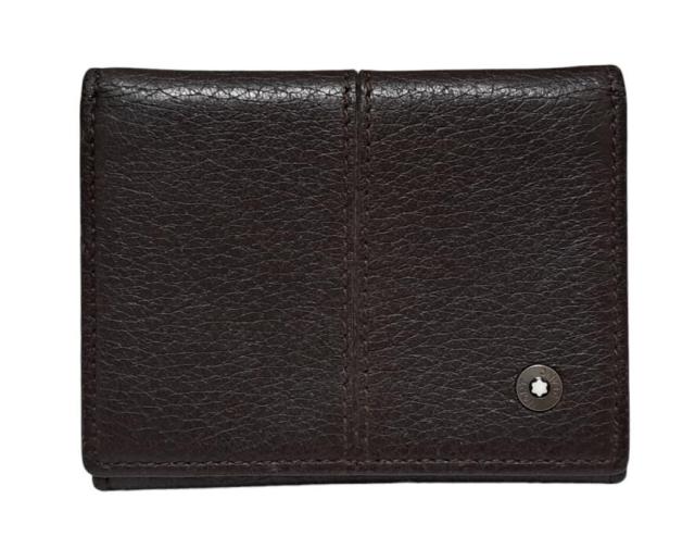 モンブラン ケース 小銭入れ 型押し レザー ブラウン カードケース 二つ折り MONTBLANC マイスターシュテュック メンズ 紳士用 【