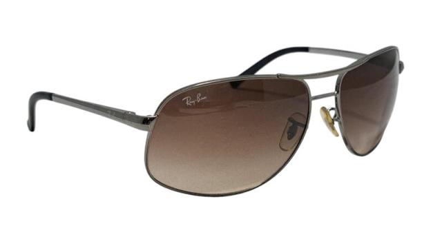レイバン サングラス RB3387 004/13 アビエーター メタルフレーム ブラウン グラデーション レンズ レディース RayBan 【中古】