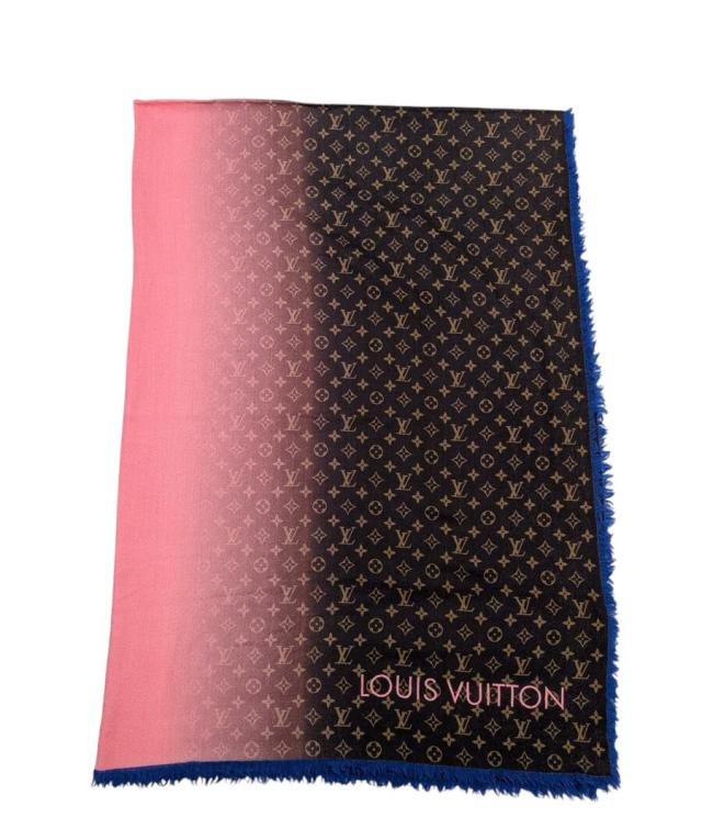 新品同様 ルイヴィトン ショール エトール・テリング モノグラム M78716 ストール グラデーション ピンク ブルー スカーフ 女性用 レディ