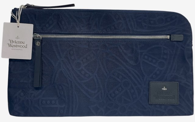 未使用 ヴィヴィアンウエストウッド VWB860 クラッチバッグ ORBエンボス 型押し オーブ ネイビー 紺 オーブエンボス Vivienne Westwood