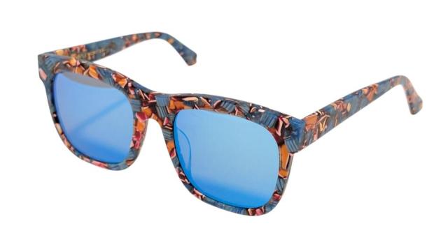 未使用 ジェントルモンスター サングラス Kaiser  カイザー モザイク柄 ブルー マーブル レディース 女性用 ブルー ミラーレンズ Gentle