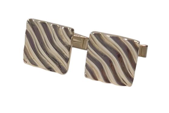 ティファニー カフス スクエア ウェーブ 波型 ヴィンテージ SV925 波模様 スターリングシルバー カフリンクス カフスボタン シルバー製