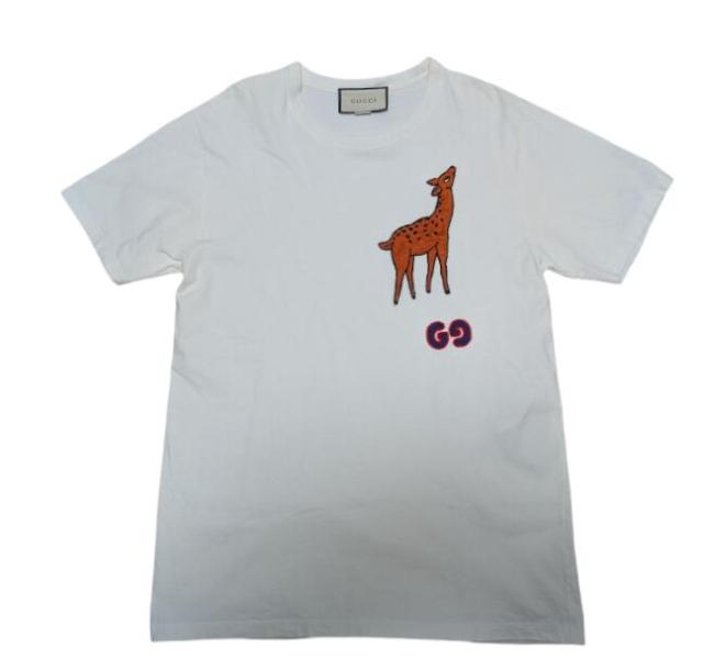 グッチ Tシャツ トップス GG XS バンビ 小鹿 アップリケ メンズ レディース ホワイト 白 GUCCI 548334 【中古】