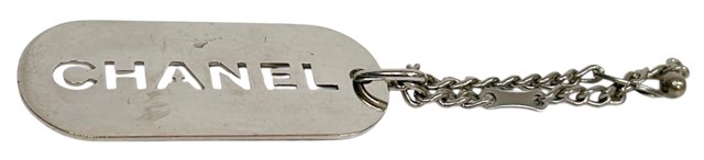 シャネル キーホルダー キーチェーン タグ　メタル　タグチェーン シルバー ロゴ ドッグタグ ＣＨＡＮＥＬ　【中古】