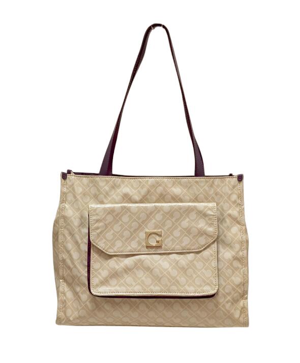 ゲラルディーニ トートバッグ ハンドバッグ ファスナー付 ベージュ 軽量 トート レディース ソフティ 総柄 Gherardini 【中古】