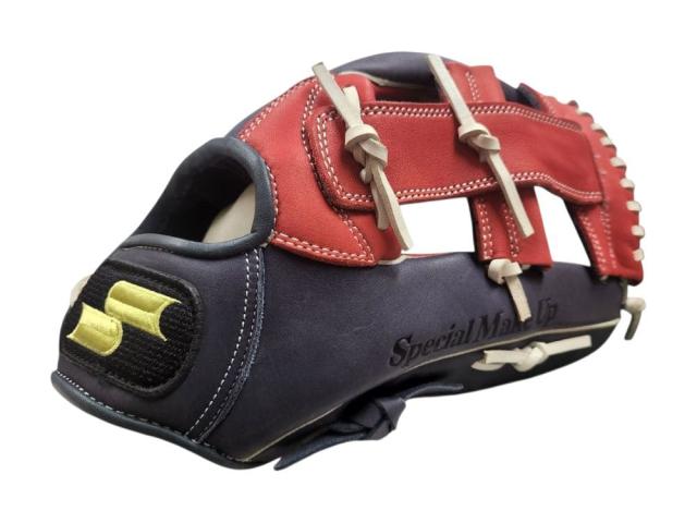 未使用 SSK FXS-7600　エスエスケー 軟式 ソフトボール 兼用オールラウンド用 Lサイズ グローブ ネイビー　レッド  軟式野球 レザー  右