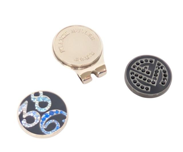 未使用 フランクミュラー ゴルフマーカー ノベルティ シルバー ラインストーン　ブラック ブルー FRANCK MULLER 【中古】