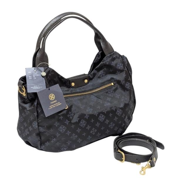 ラシット ハンドバッグ ミニトートバッグ ポーチ付き 2WAY ショルダーバッグ ネイビー 紺 ナイロン レザー russet レディース 【中古】