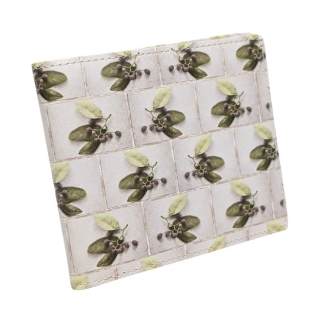 新品同様 ポールスミス 財布 二つ折り レディース メンズ 植物柄 ホワイト レザー ケースあり コンパクト Ｐａｕｌ Ｓｍｉｔｈ 【