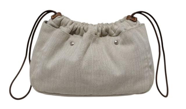 エルメス フールビ25 バッグインバッグ 化粧ポーチ コスメ マルチポーチ 小物入れ コットン素材 ナチュラル HERMES 【中古】