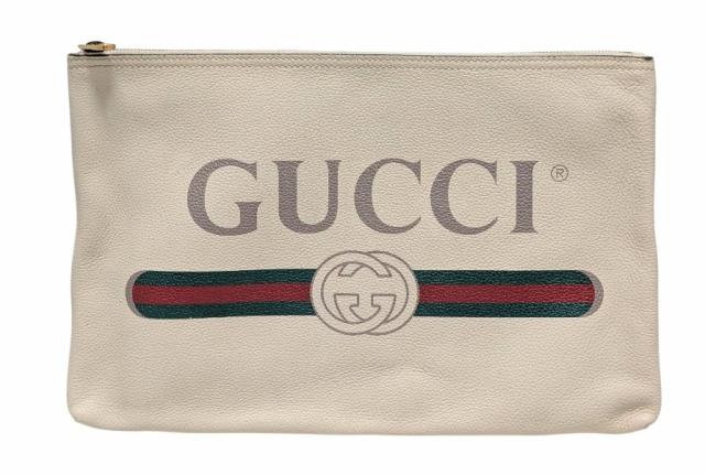 グッチ ポートフォリオ セカンドバッグ アイボリー 500984 クラッチ ポーチ ホワイト系 メンズ ブリーフケース クラッチバッグ ロゴ レザ