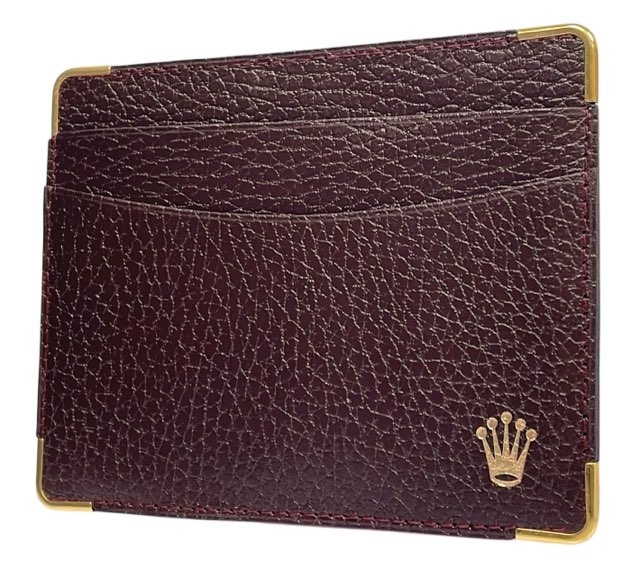 ロレックス カードケース パスケース ブラウン エンジ ギャランティケース レザー　101.70.55 ROREX　【中古】