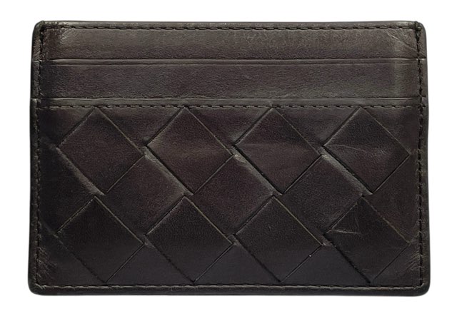 ボッテガヴェネタ イントレチャート カードケース パスケース 名刺入れ レザー ダークブラウン 茶色  メンズ レディース BOTTEGA VENETA