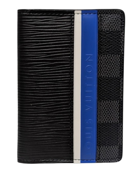 ルイヴィトン エピ オーガナイザードゥポッシュ M69536 カードケース PVC レザー ダミエグラフィット エピ ブルーライン メンズ 名刺入れ