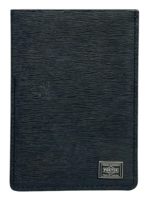 ポーター パスケース カードケース　カレント レザー ブラック 定期入れ　薄型　黒　PORTER　メンズ　レディース　【中古】