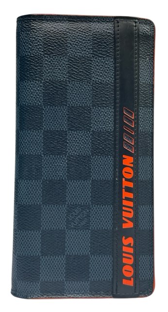 ルイヴィトン ポルトフォイユ ブラザ 長財布  ダミエ　コバルト N60240　ブラック　オレンジ　オレンジロゴ　ダミエ・コバルト 二つ折り