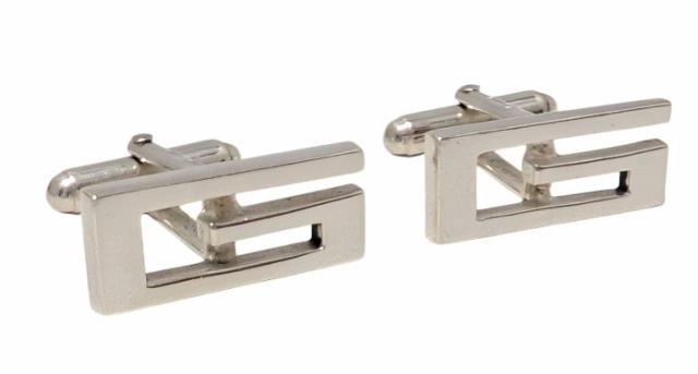 グッチ カフス SV925 カフリンクス Ｇロゴ Ｇモチーフ シルバー素材 アクセサリー シルバー メンズ カフスボタン SILVER925 MADE IN ITAL