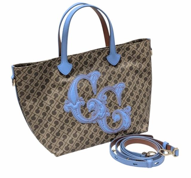 ゲラルディーニ トートバッグ  総柄 トートバッグ ハンドバッグ ショルダーバッグ PVC ブラウン 水色 茶色 レディース 女性用 GHERARDINI