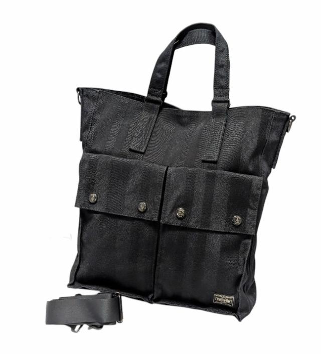 ポータータンゴブラック 2WAYトートバッグ 638-07638 PORTER TANGO BLACKブラック 黒 A4 丹後ちりめん 日本製 吉田かばん PORTER 【中古