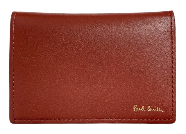 未使用 ポールスミス カードケース  マルチストライプ　二つ折り レザー  本革 マルチカラー ブラウン　Ｐａｕｌ Ｓｍｉｔｈ 名刺入れ 定