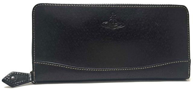 未使用 ヴィヴィアンウエストウッド ラウンドファスナー 長財布 ブラック 黒 レザー VWK624 ジップアラウンド メンズ レディース Vivienn