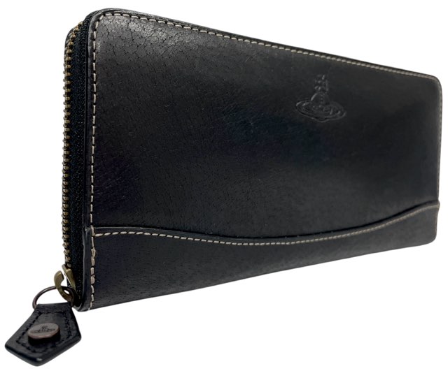 未使用 ヴィヴィアンウエストウッド ラウンドファスナー 長財布 ブラック 黒 レザー VWK624 ジップアラウンド メンズ レディース Vivienn