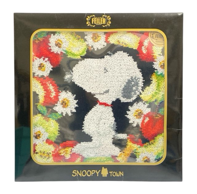 未使用 フェイラー　ハンカチ　花柄　ハンドタオル　ミニタオル　シュニール織 ハンカチタオル スヌーピー ブラック アップル りんご リ