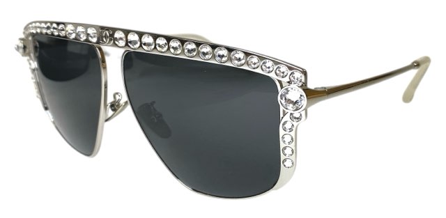 未使用 ドルチェ&ガッバーナ サングラス ラインストーン ドルガバ ロゴ DG DG2281  シルバー メタルフレーム アイウェア DOLCE&GABBANA