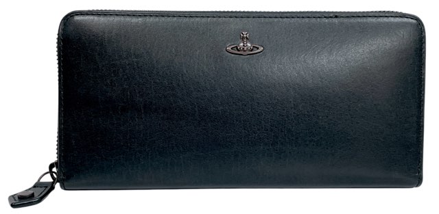 未使用 ヴィヴィアンウエストウッド 財布 ラウンドファスナー ブラック　牛革 黒 長財布 メンズ レディース オーブ ３Dオーブ VWK515 Viv