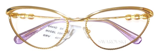 未使用 スワロフスキー メガネ 眼鏡 メガネフレーム キャットアイ