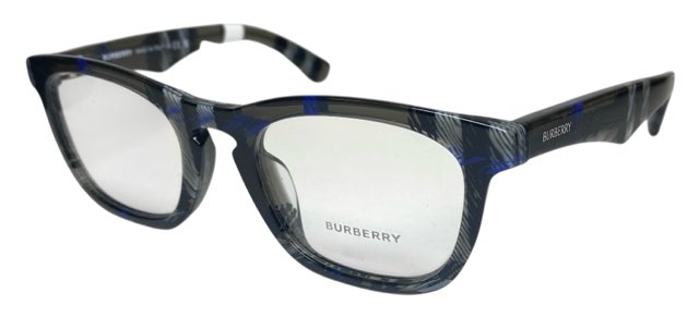 未使用 バーバリー 眼鏡 メガネフレーム BE2417F クリア グレー ブラック 黒 チェック ウェリントン メンズ レディース フレーム 眼鏡フ