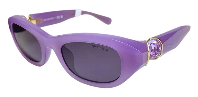 未使用 スワロフスキー サングラス キャットアイ ラウンドスクエア SK6036 クリスタル　パープル　ライラック　紫　　ストーン SWAROVSKI