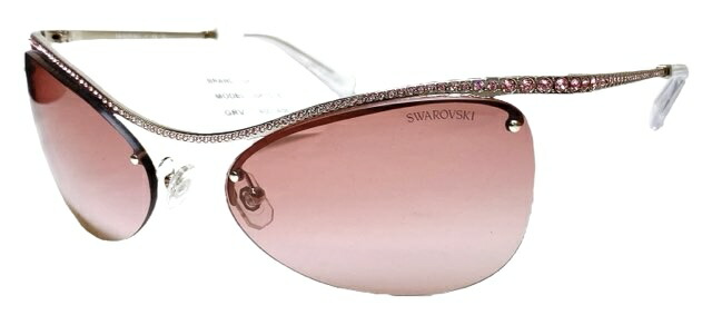 未使用 スワロフスキー サングラス オーバル SK7018 シルバー ピンク ストーン レッド グラデーション クリスタル　SWAROVSKI 石　ラグジ